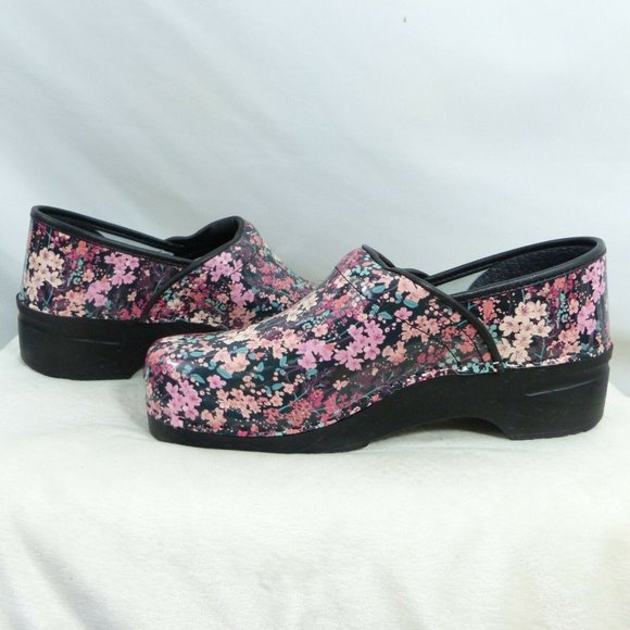 Bjork | Shoes | Bjork Black Pink Floral Pro Josee Leather Clog 42 ...